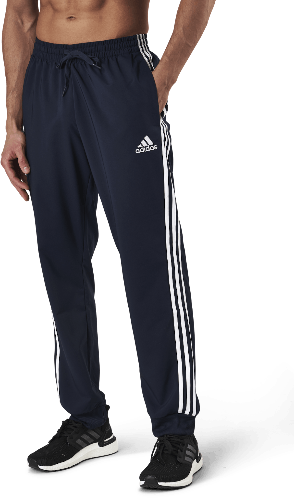 Essentials Tapered Cuff 3 Stripes Pants Legend Ink Las Mejores Marcas